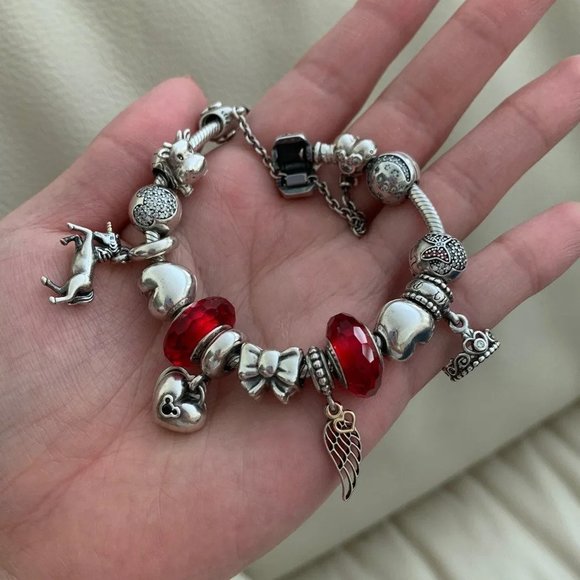 Pandora | Jewelry | Full Pandora Charm Bracelet Disney Unic | Poshmark